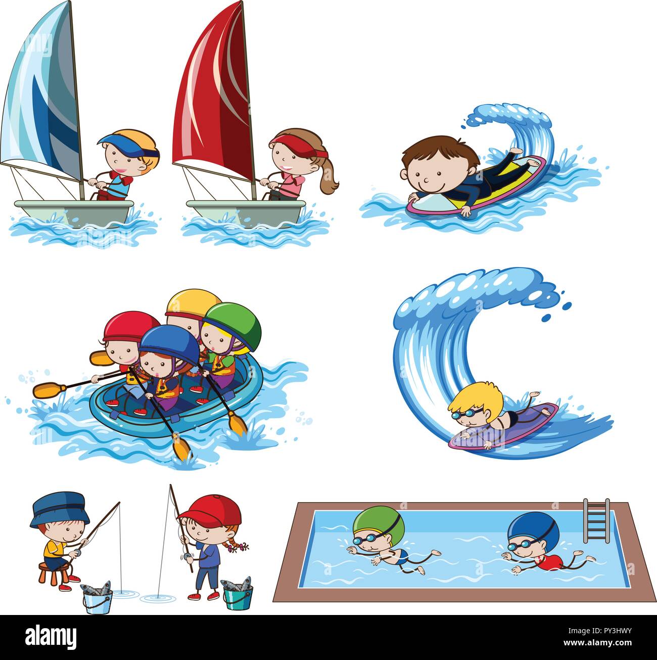 A Set of Water Activities illustration Stock Vector Image & Art - Alamy
