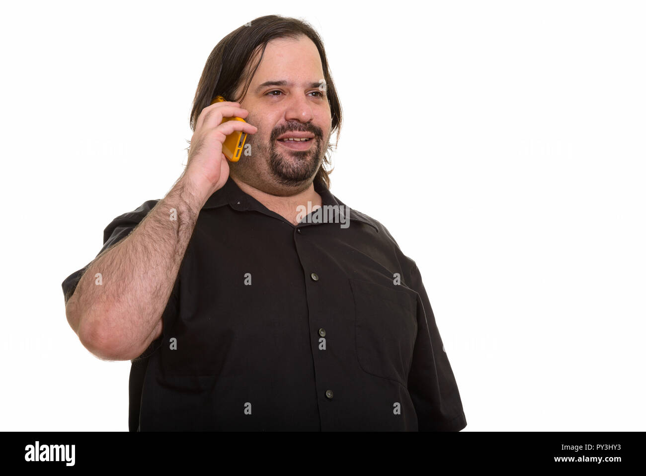 Happy fat man isolated on hi-res stock photography and images - Alamy