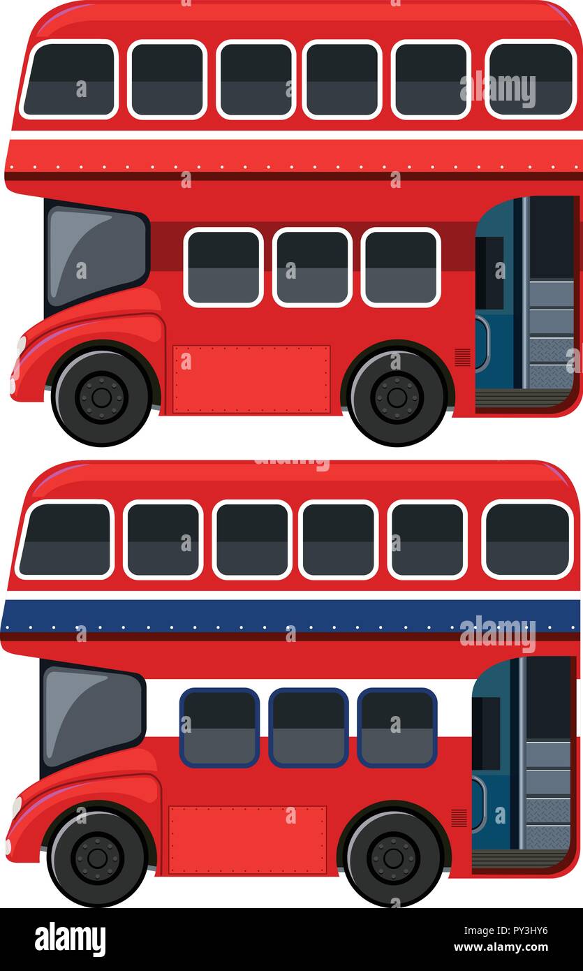 Double-decker Bus on White Background illustration Stock Vector Image ...