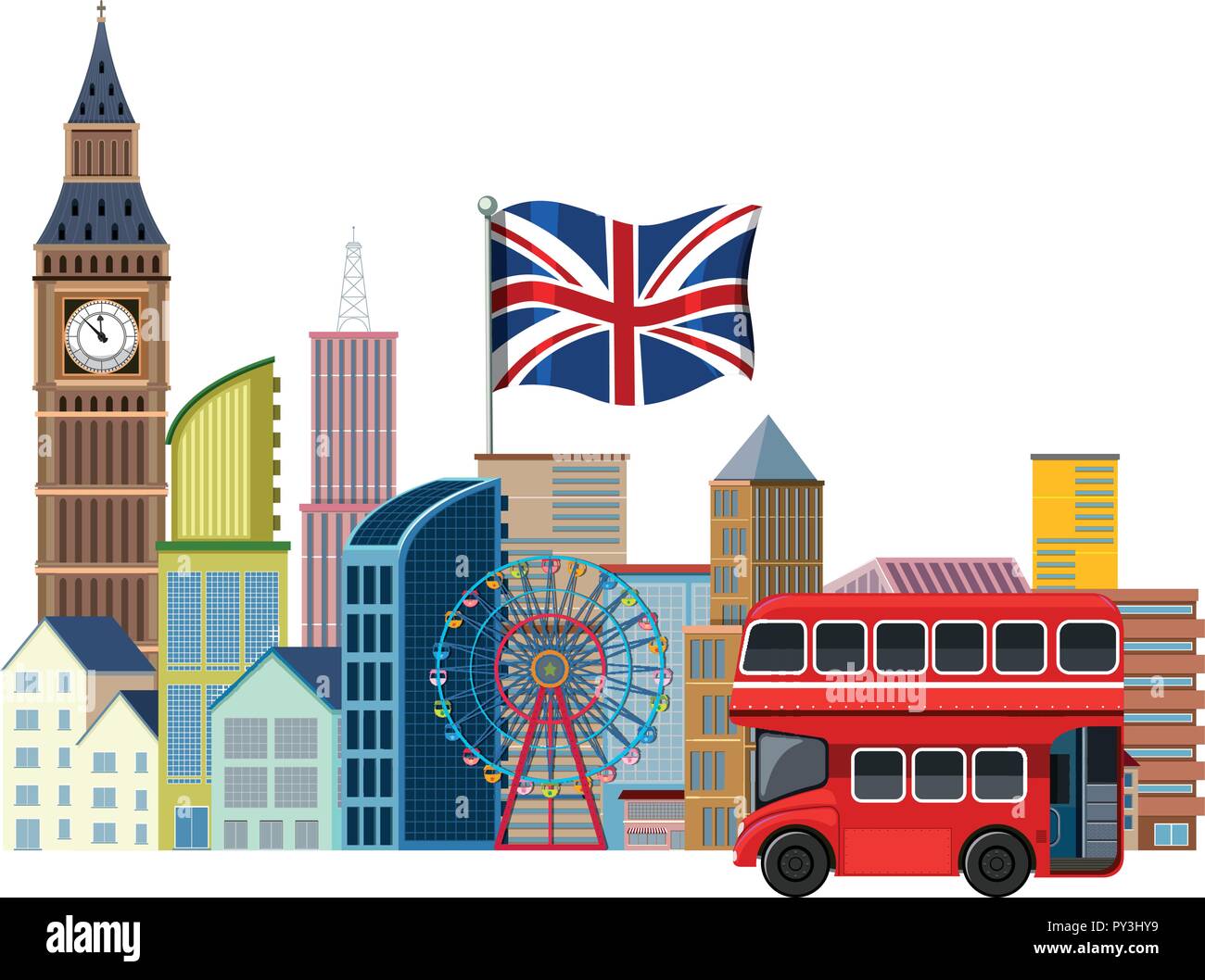 An British Travel Element on White Background illustration Stock Vector ...