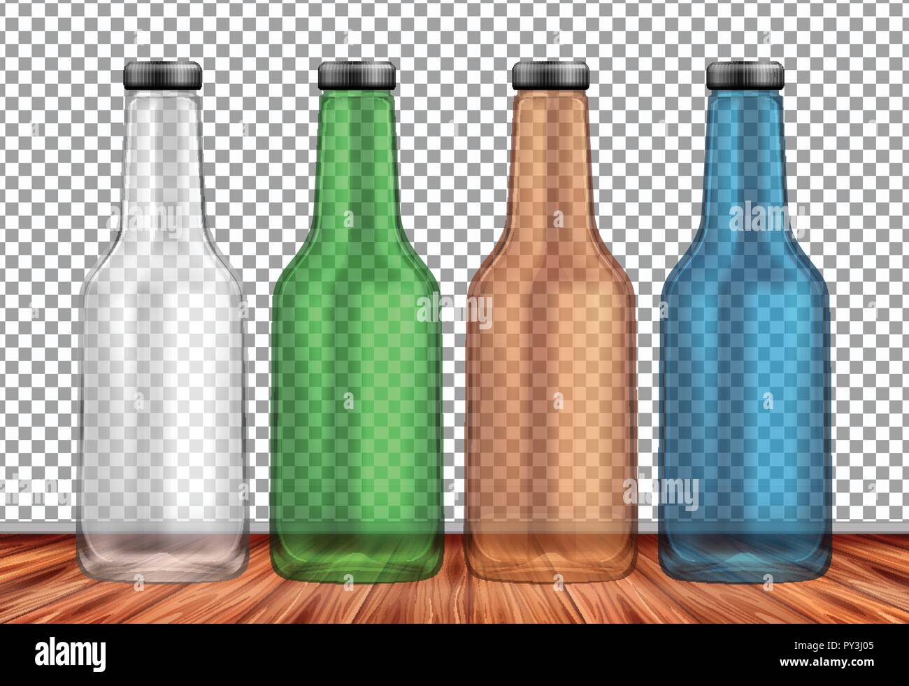 Empty Bottle on Transparent Background illustration Stock Vector Image ...