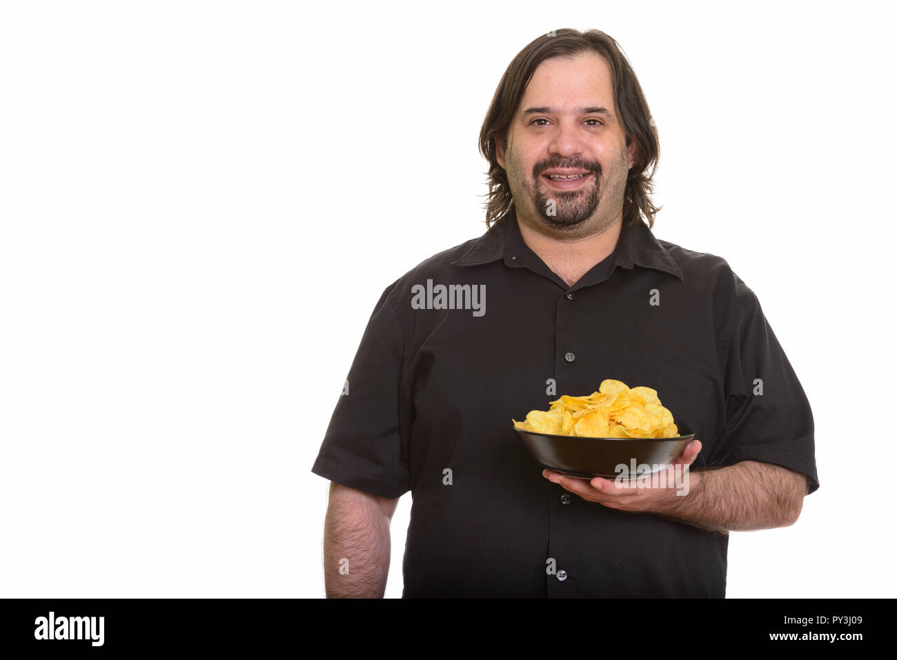 Fat guy junk food hi-res stock photography and images - Alamy