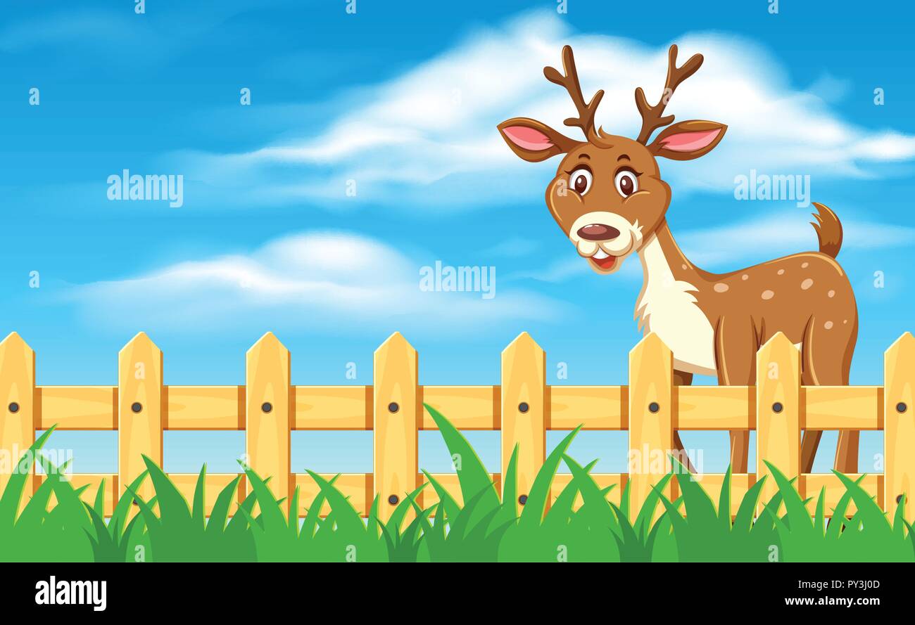 Deer and outdoor scene Stock Vector Images - Alamy