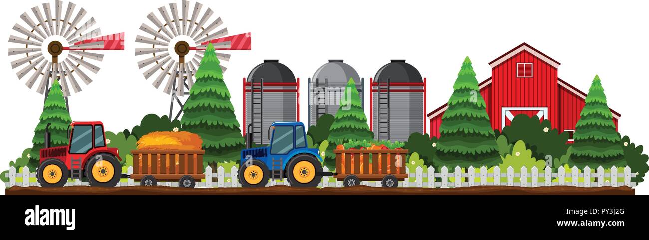 Farming with a view Stock Vector Images - Alamy