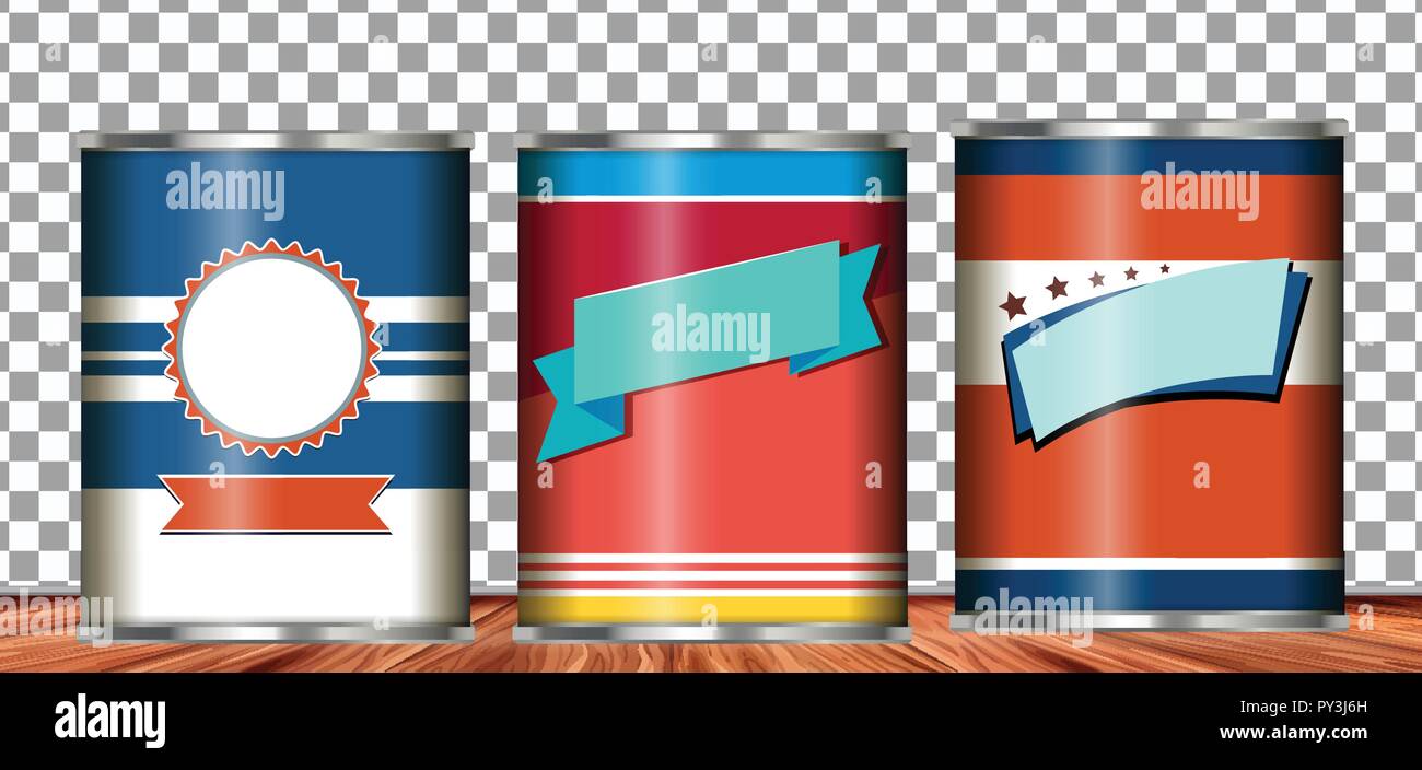 Can and Label on Transparent Background illustration Stock Vector Image ...