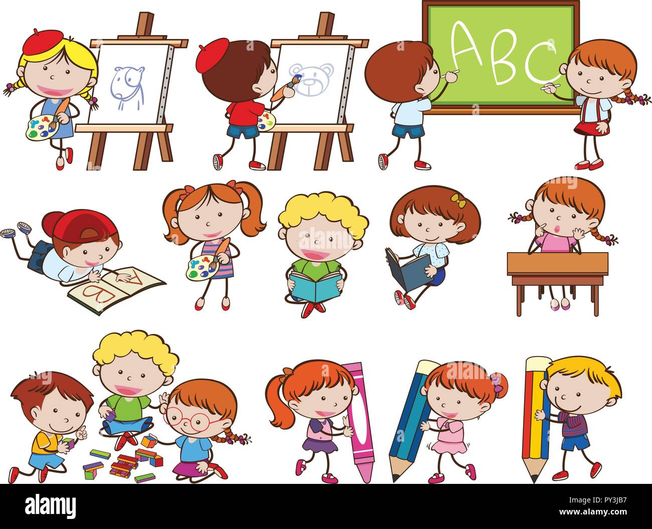 Children active learning Stock Vector Images - Alamy