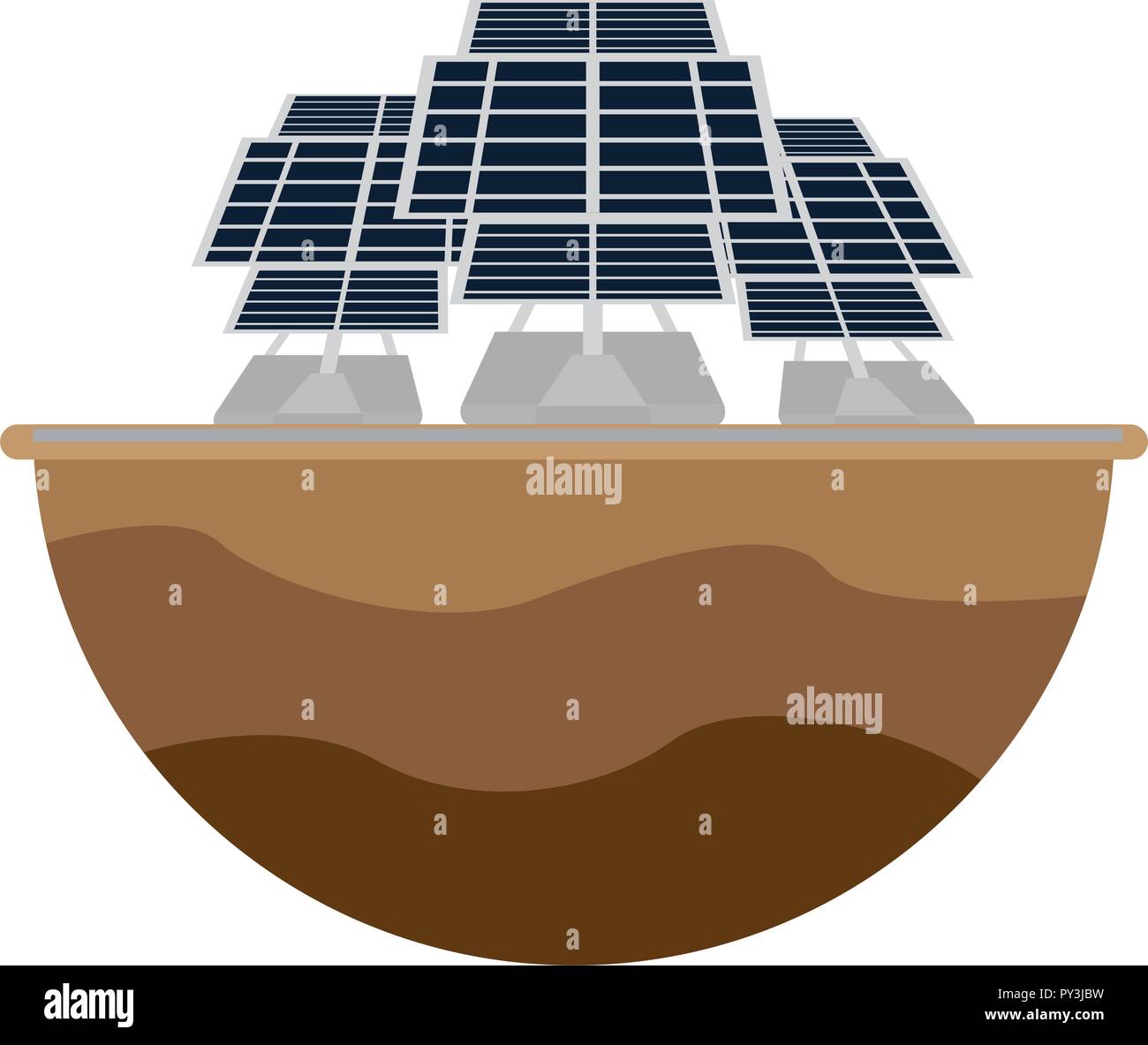 Isolated solar power plant on a geometric land Stock Vector Image & Art ...