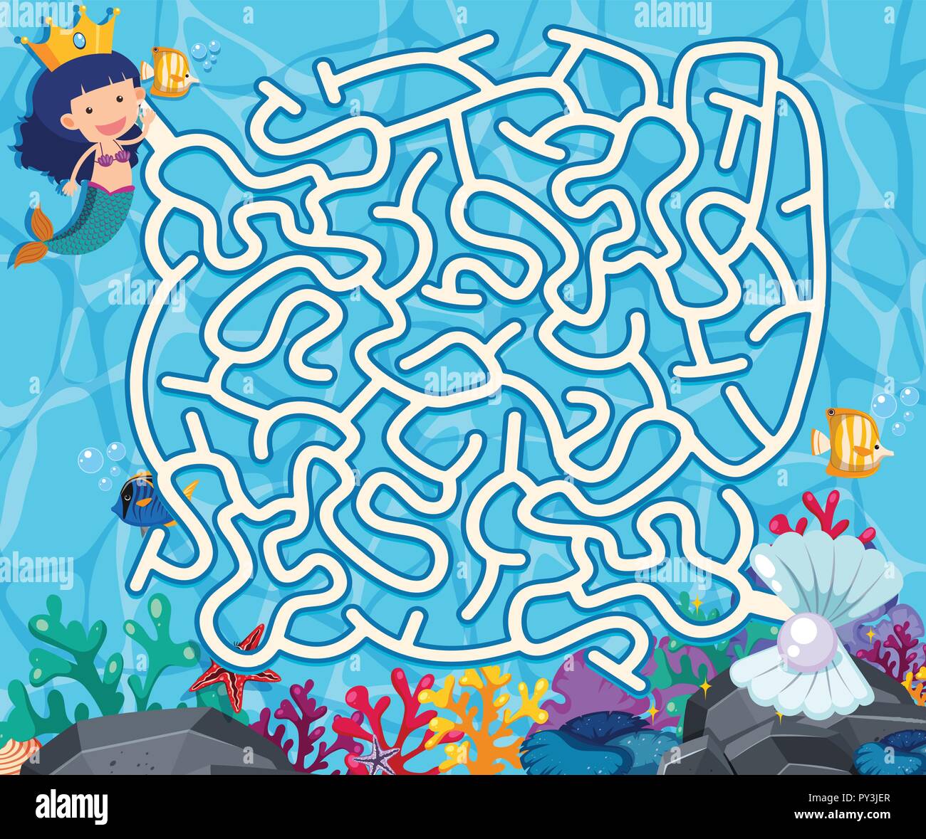 Underwater Maze Puzzle Game illustration Stock Vector Image & Art - Alamy