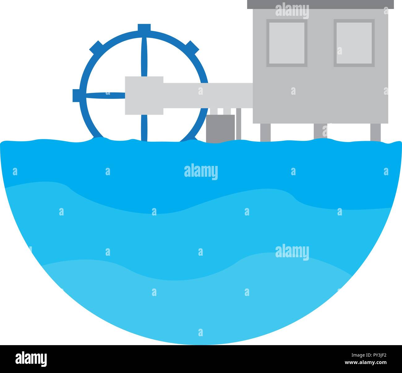 Isolated wave power plant. Energy conceptual image Stock Vector Image ...
