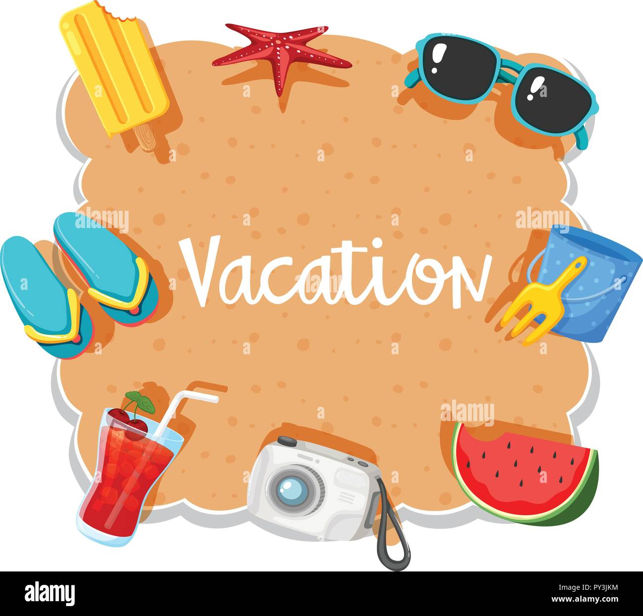 Beach Vacation Banner on Element illustration Stock Vector Image & Art ...