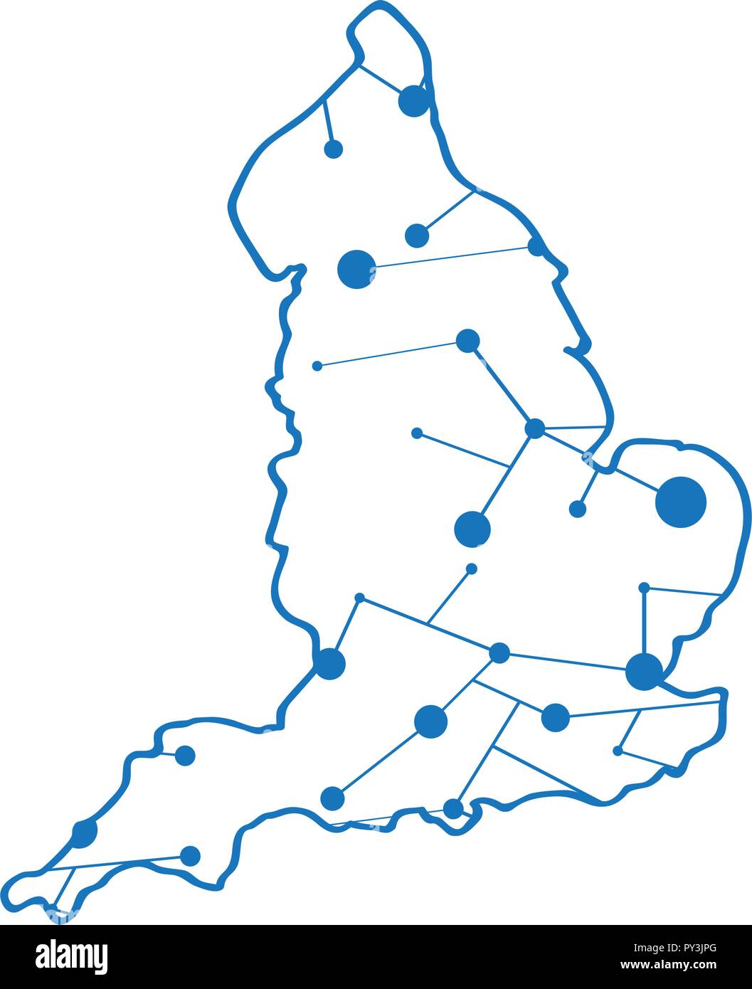Isolated map of England Stock Vector Image & Art - Alamy
