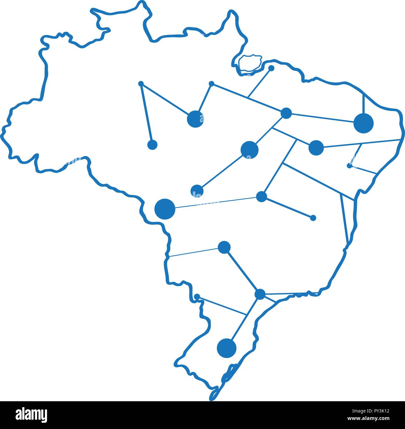 Isolated map of Brazil Stock Vector Image & Art - Alamy