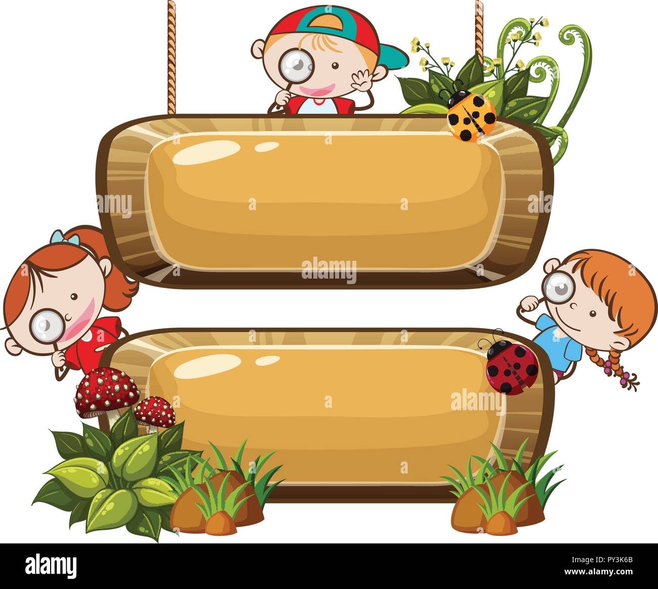 A Banner of Kids Exploring Nature illustration Stock Vector Image & Art ...