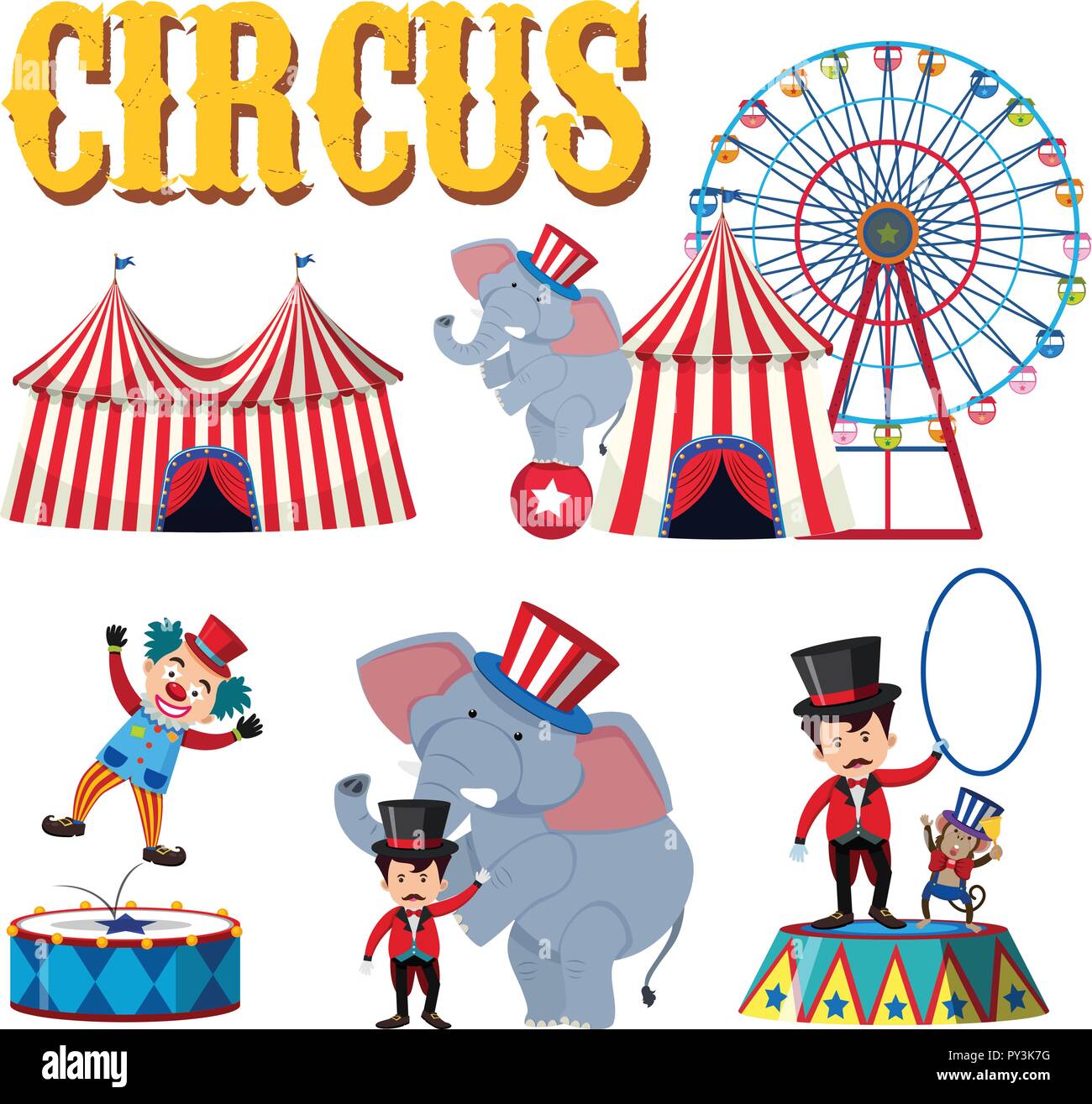 A Set of Circus Element illustration Stock Vector Image & Art - Alamy