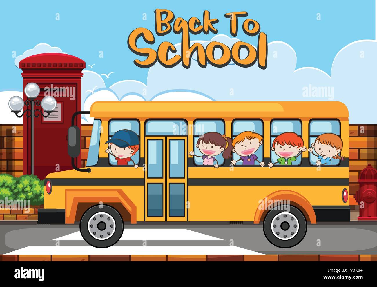 School Bus Back to School Theme illustration Stock Vector Image & Art ...