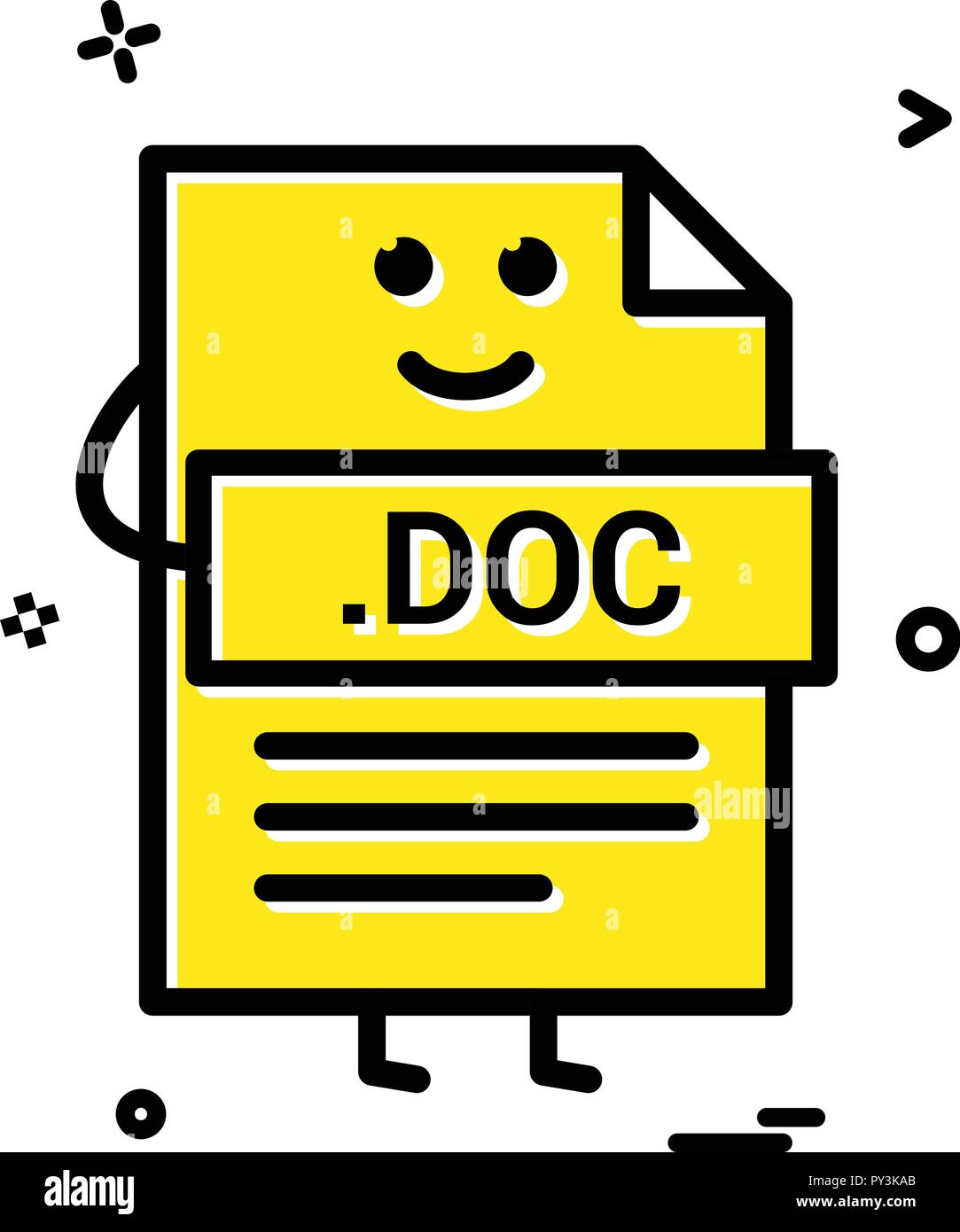 Computer doc document file format type icon vector design Stock Vector ...