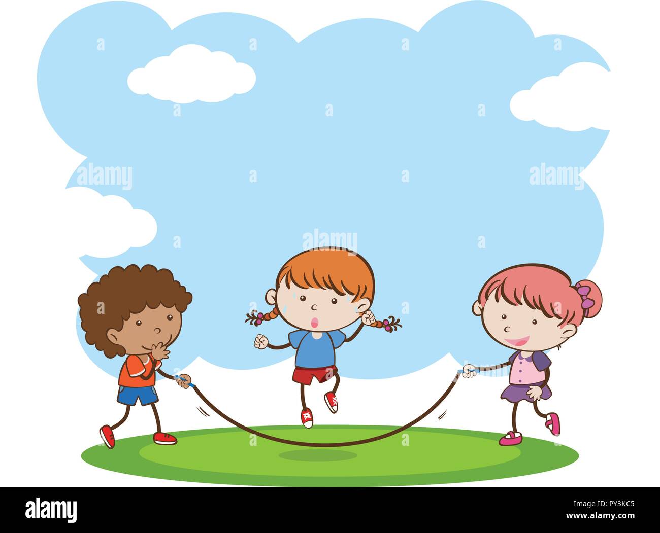 Kids Playing Jumping the Rope illustration Stock Vector Image & Art - Alamy