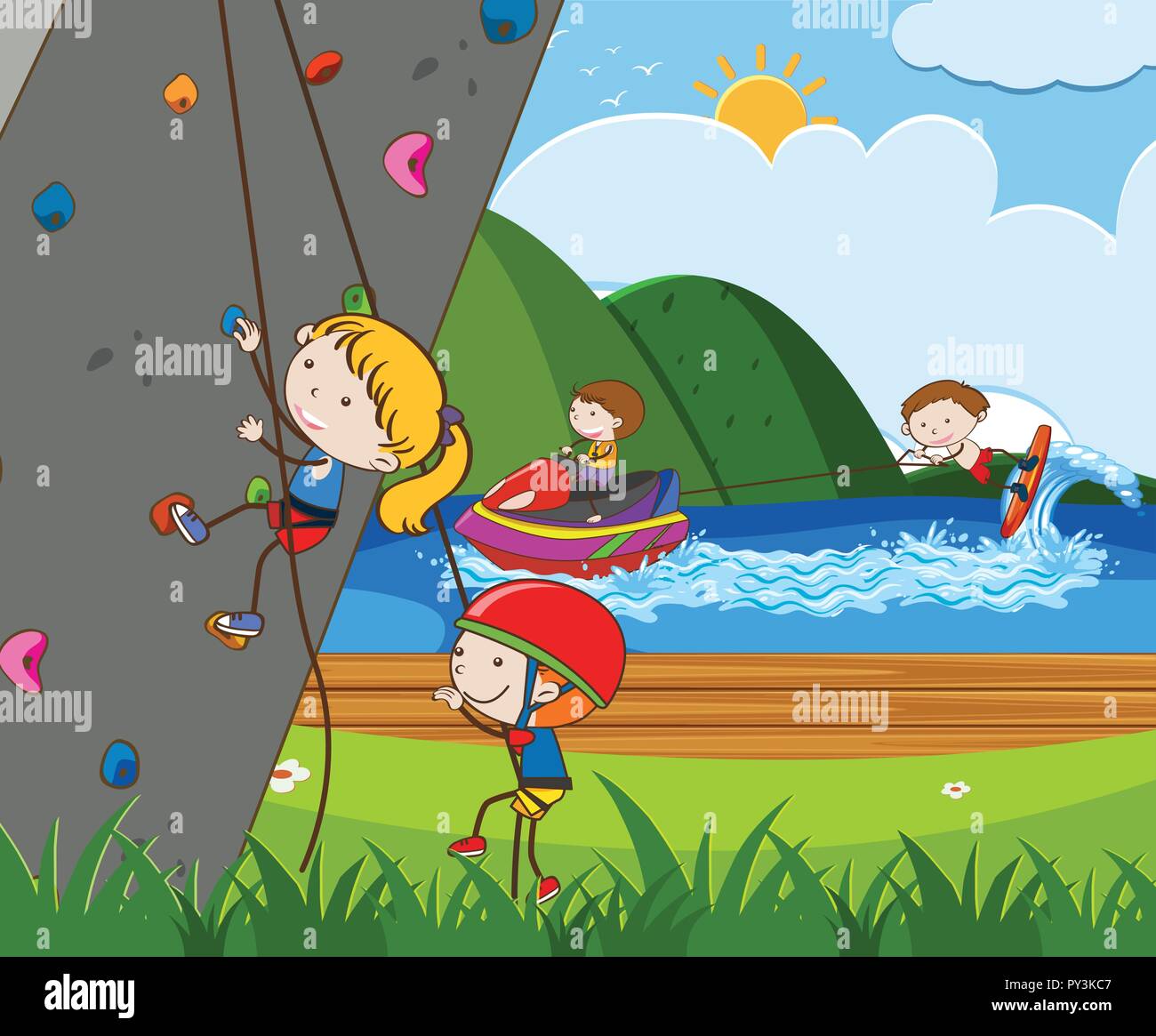 Outdoor Activities Cartoon