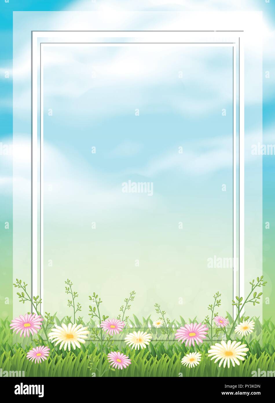 A Beatiful Natural Flower Frame illustration Stock Vector Image & Art ...