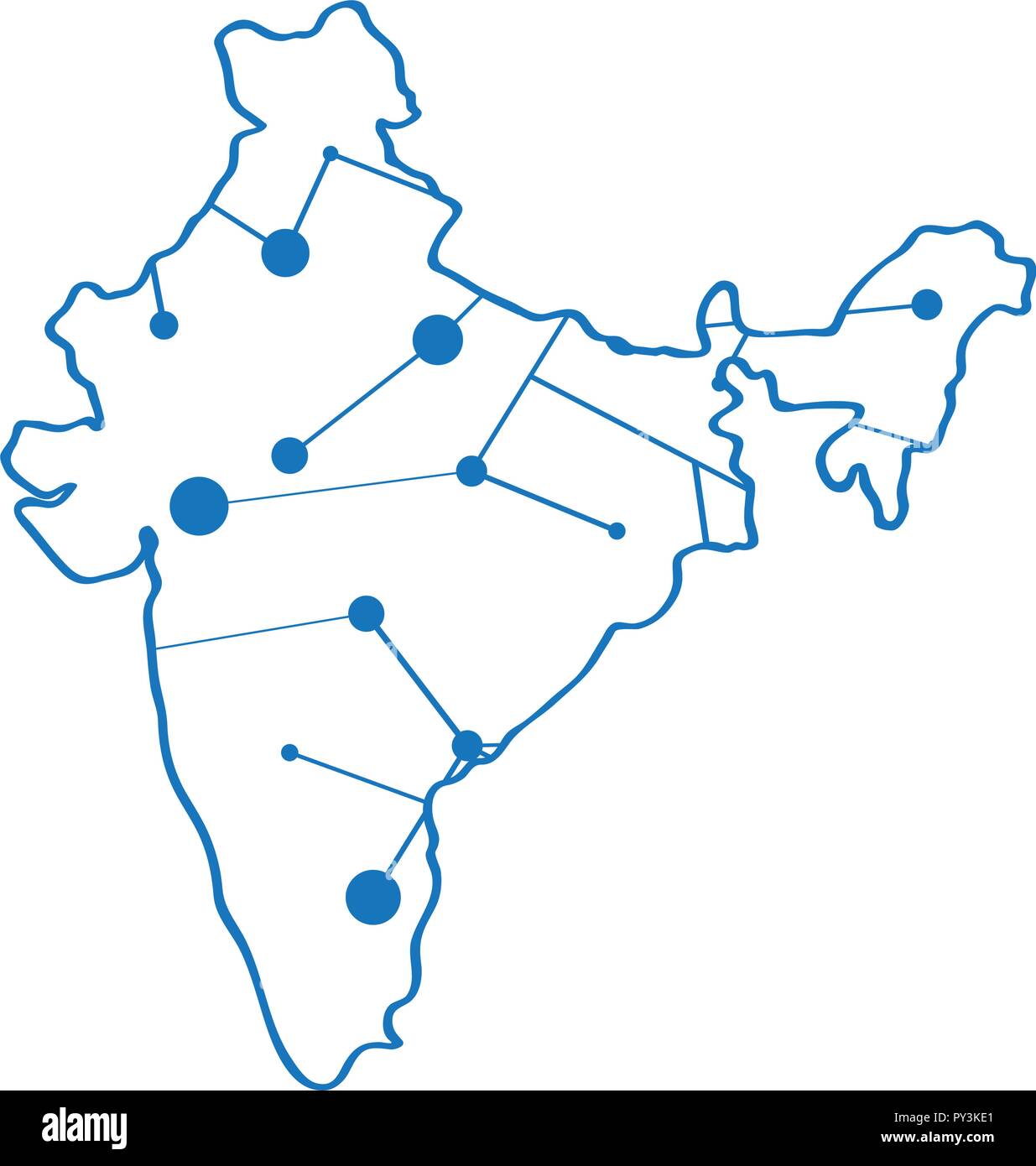 Isolated map of India Stock Vector Image & Art - Alamy