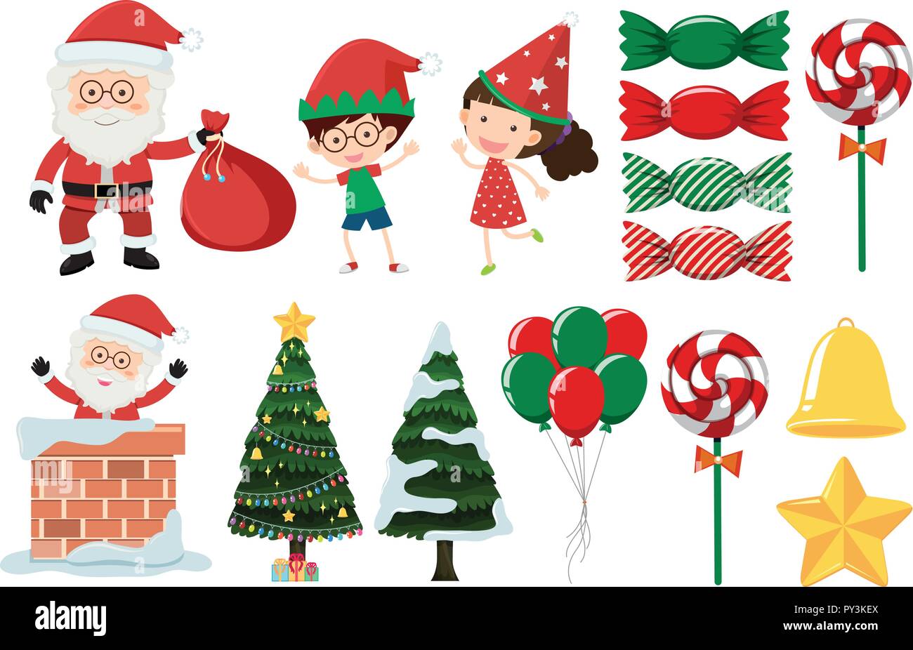 A Set of Christmas Element illustration Stock Vector Image & Art - Alamy