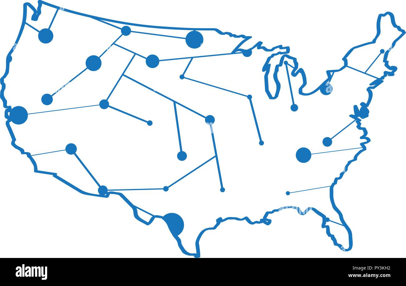 Isolated map of the United States Stock Vector Image & Art - Alamy