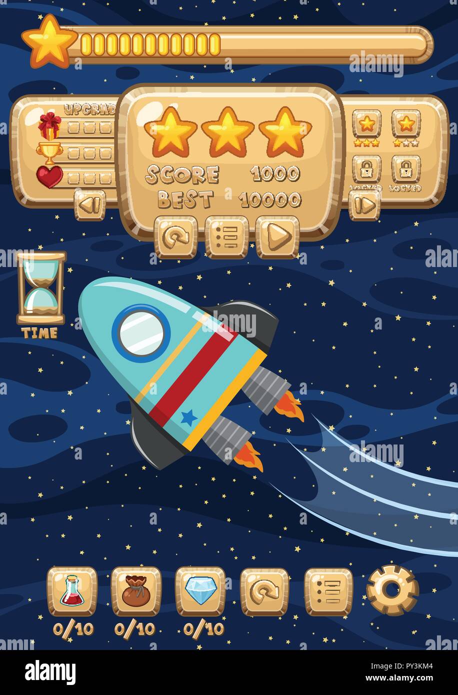 A Space Rocket Game Template illustration Stock Vector Image & Art - Alamy