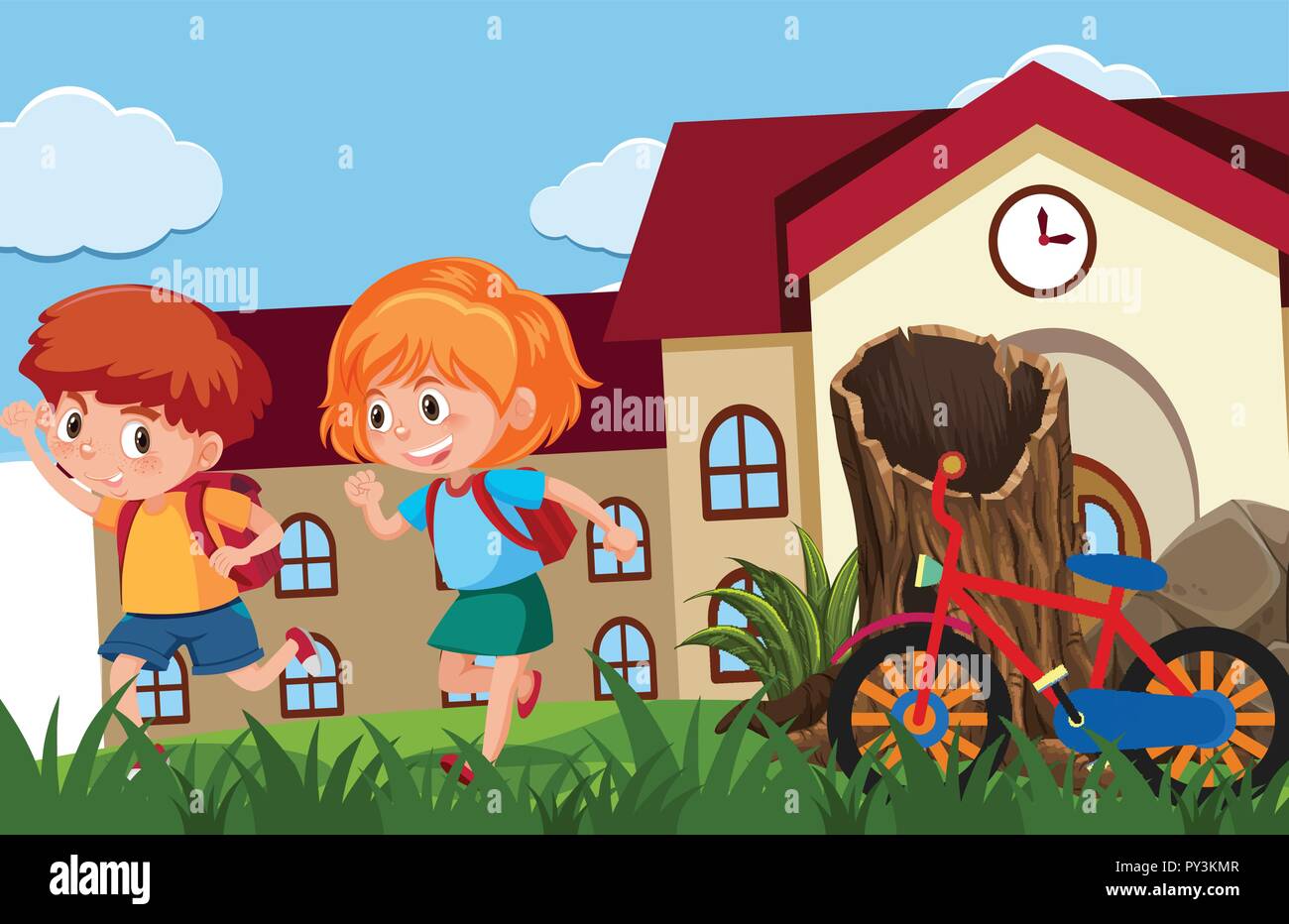 Happy students finished school illustration Stock Vector Image & Art ...