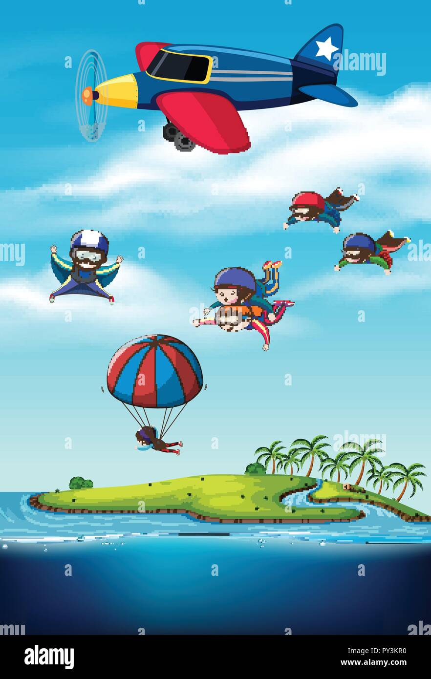 A set of activities in the sky illustration Stock Vector Image & Art ...