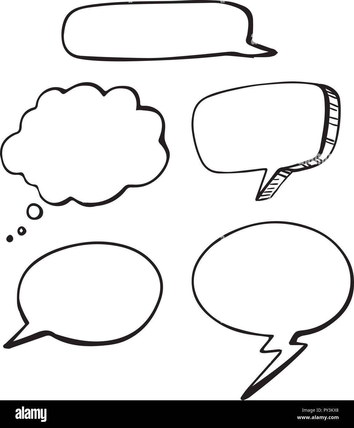 Set of doodle speech bubbles illustration Stock Vector Image & Art - Alamy