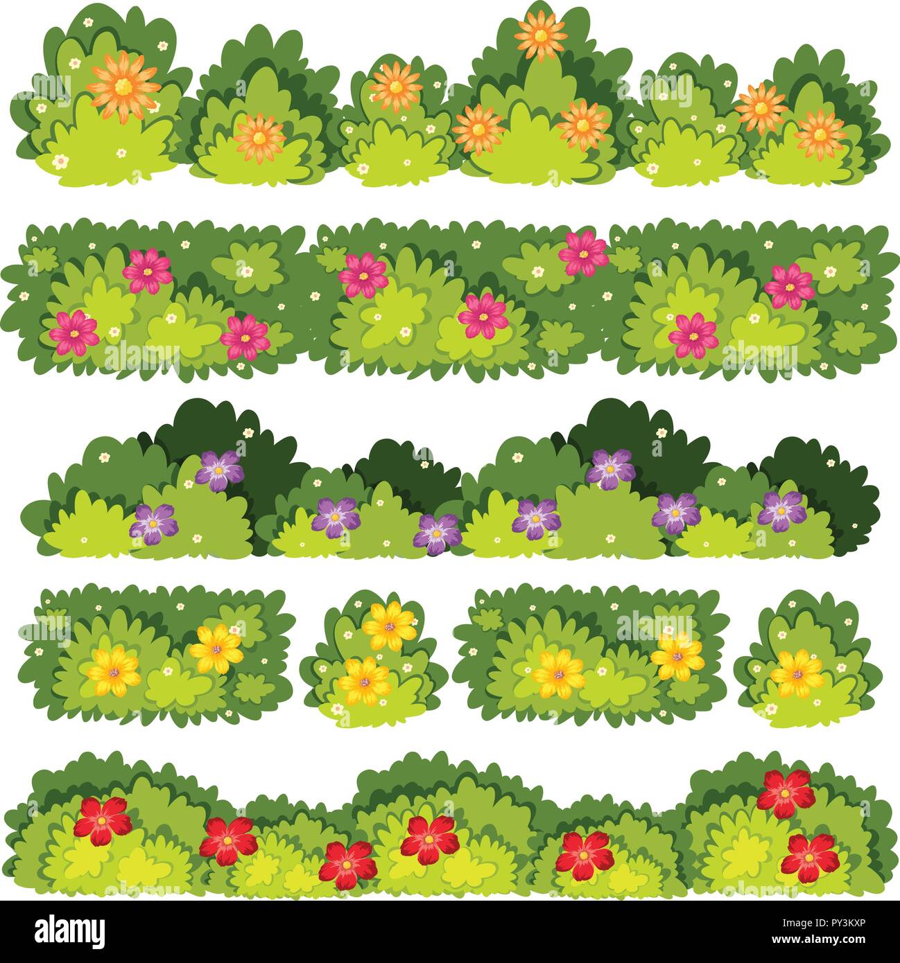 A Set of Flower Bush illustration Stock Vector Image & Art - Alamy