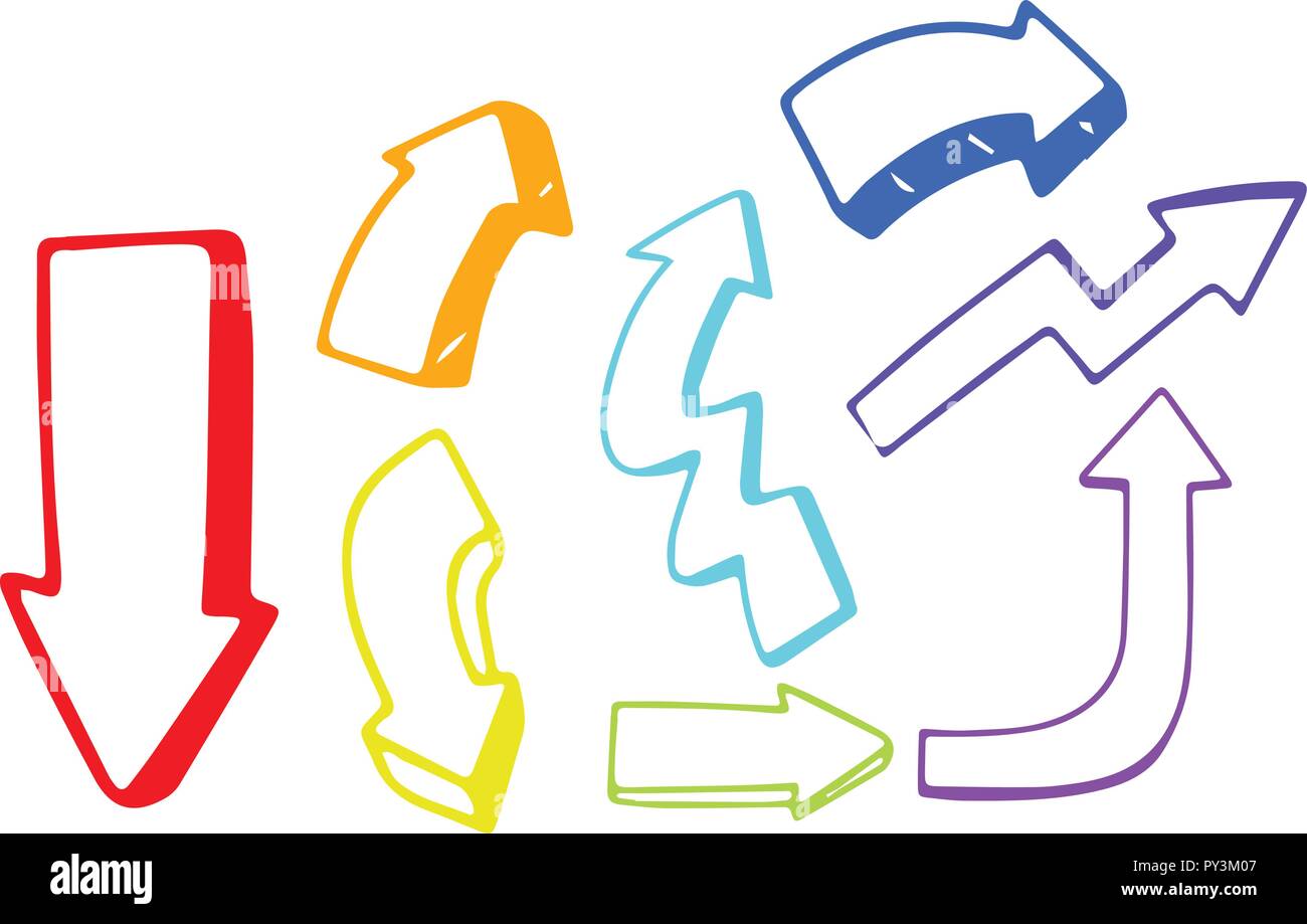 A Set of Colourful Arrow Direction illustration Stock Vector Image ...