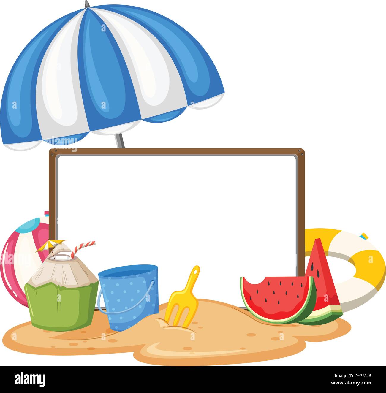 Blank sign at the beach illustration Stock Vector Image & Art - Alamy