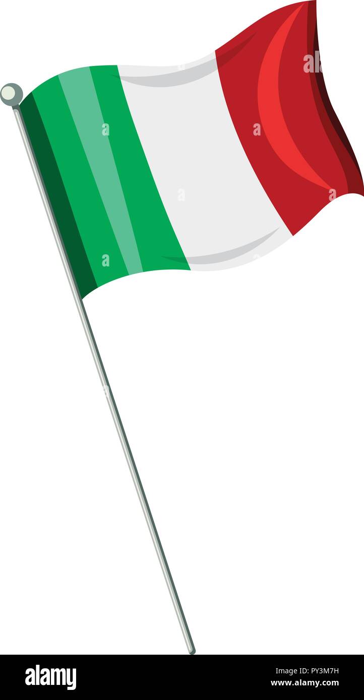 An Italian Flag on White Background illustration Stock Vector Image ...