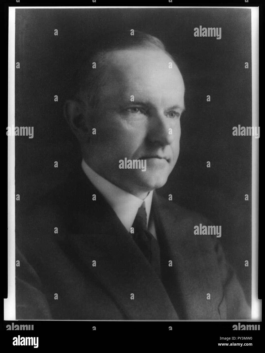 Calvin Coolidge, head-and-shoulders portrait, facing right Stock Photo ...