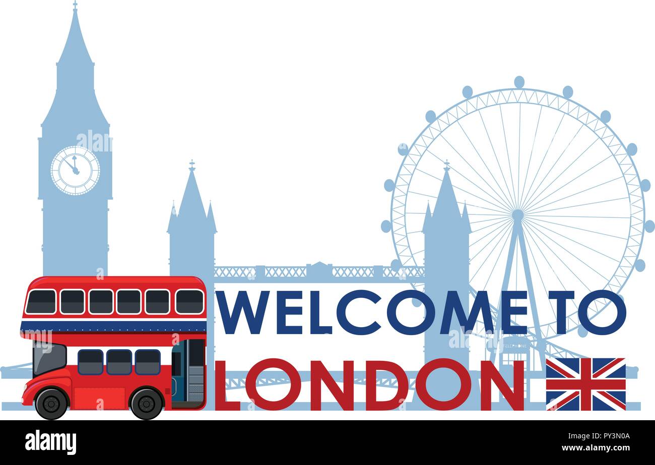 London Landmark on White Background illustration Stock Vector Image ...