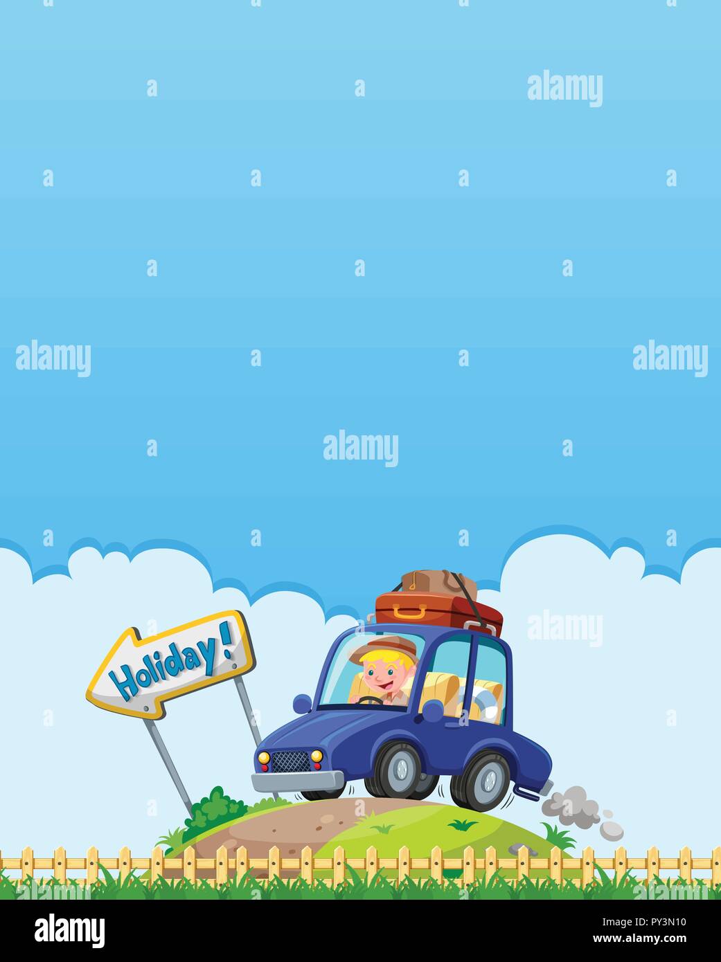 A Boy on Holiday with Road Trip illustration Stock Vector Image & Art ...