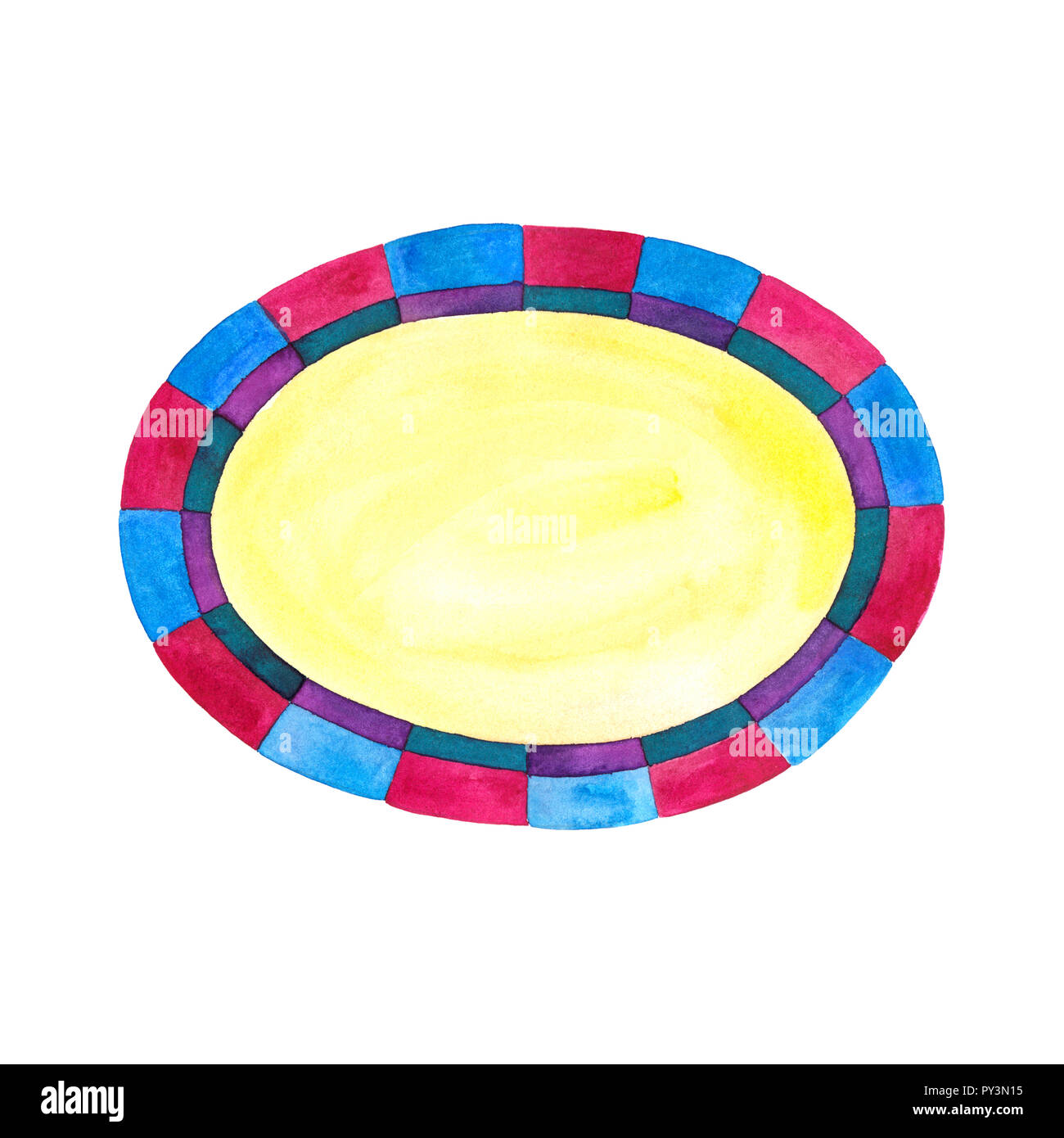 Watercolor oval frame border. Hand painted abstract art banner Stock ...