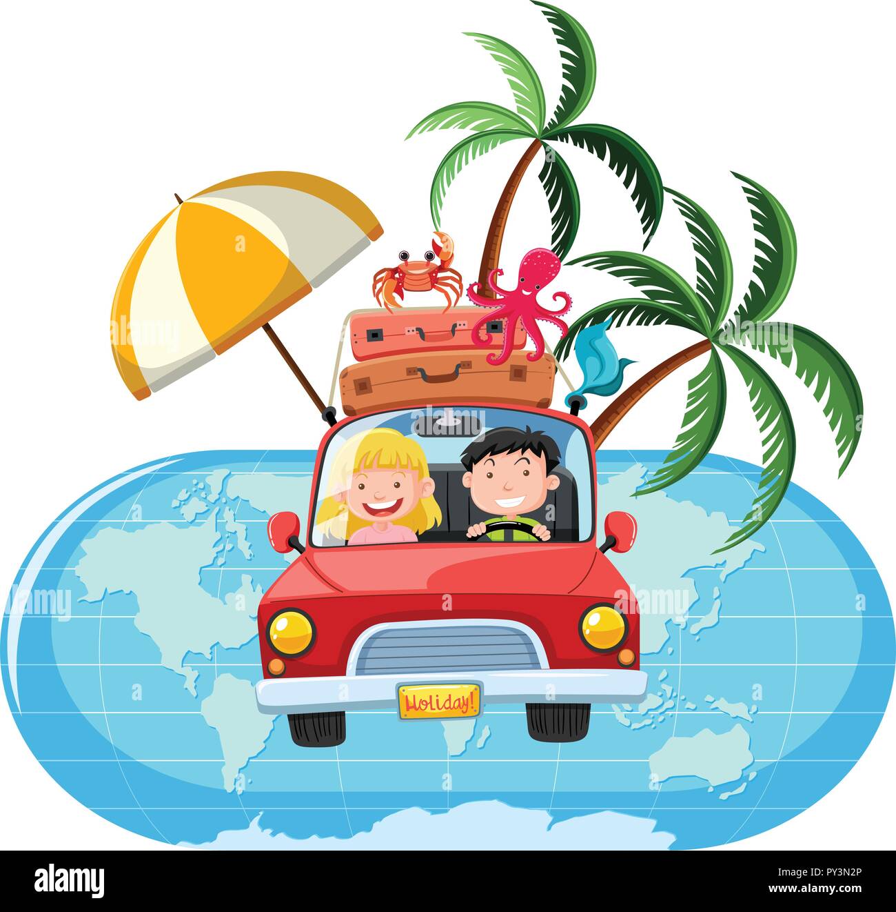 A couple on road trip illustration Stock Vector Image & Art - Alamy