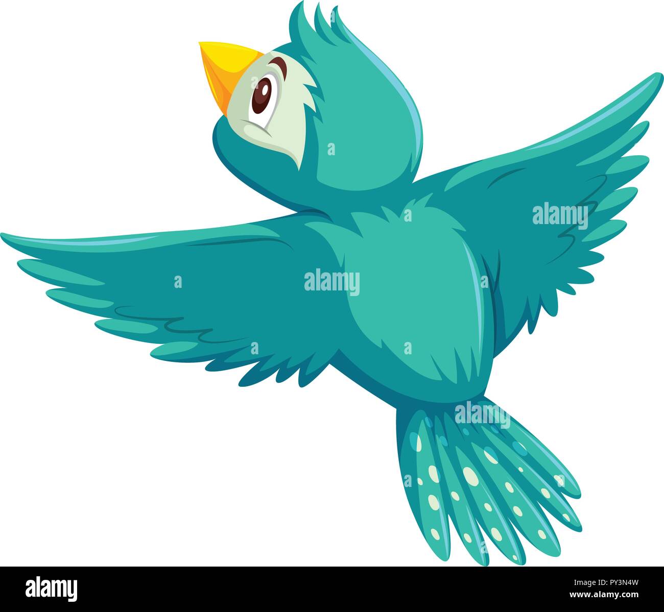 A cute bird flying on white background illustration Stock Vector Image ...