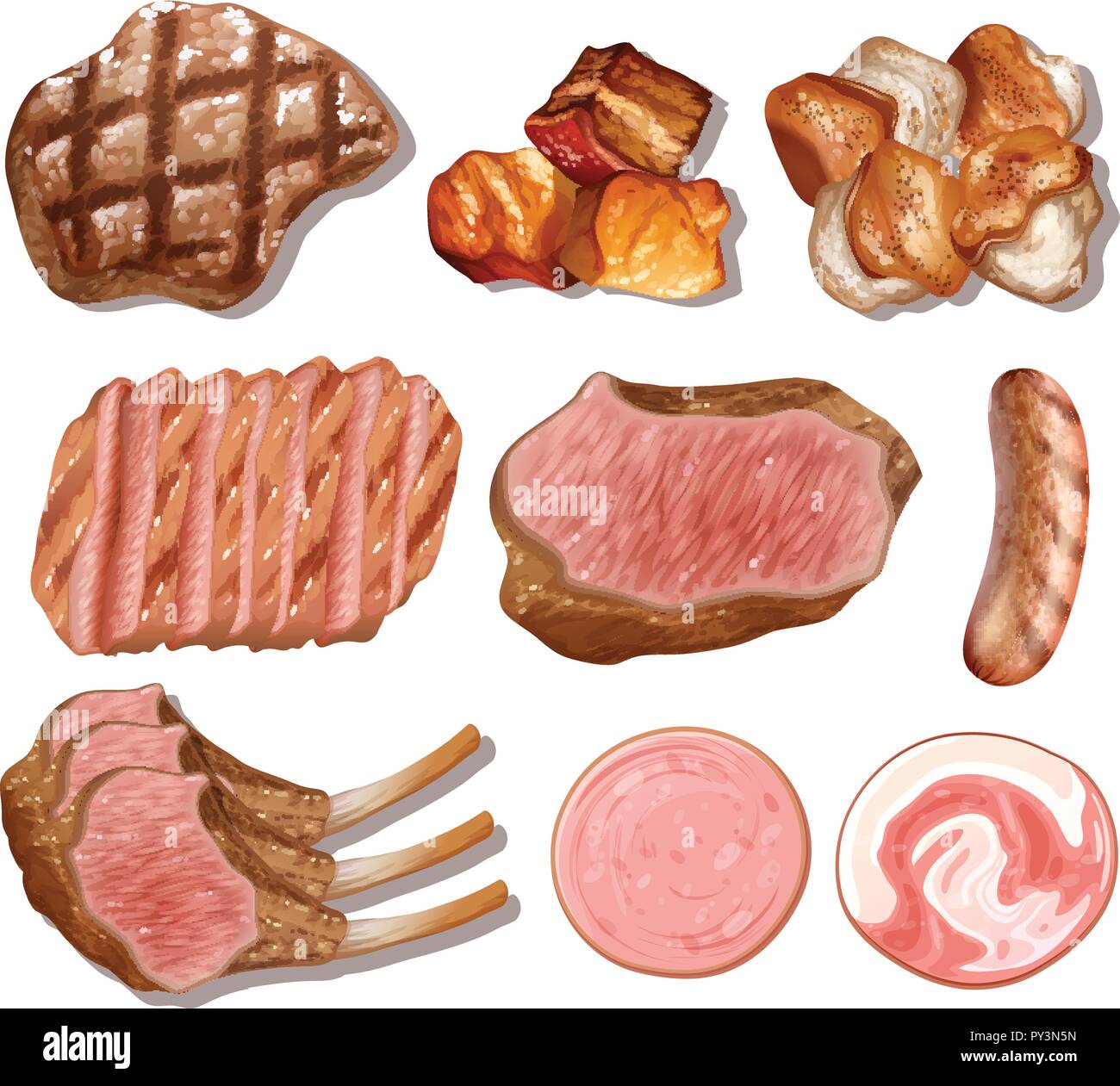 A Set of High Protein Food illustration Stock Vector Image & Art - Alamy