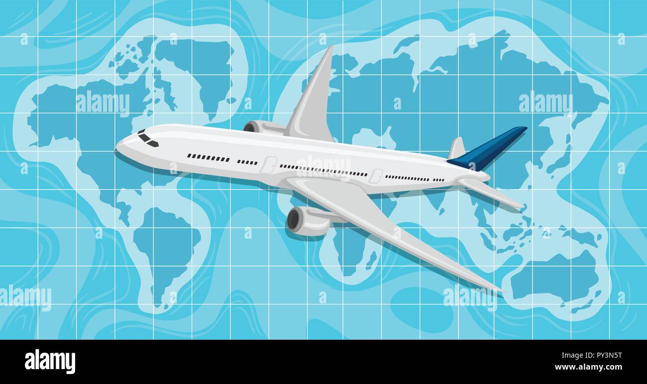 Plane flying over globe hi-res stock photography and images - Alamy