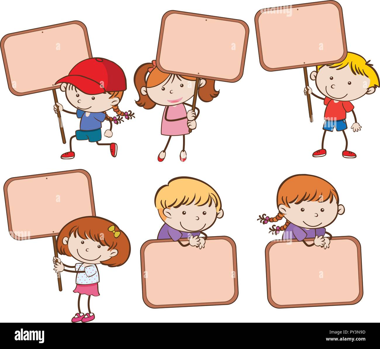 A set of kid holding signboard illustration Stock Vector Image & Art ...