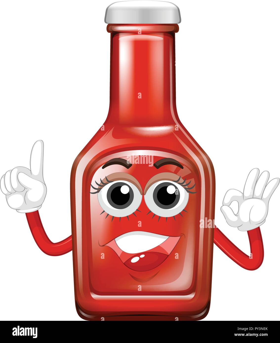 Happy Ketchup on White Backgrund illustration Stock Vector Image & Art ...