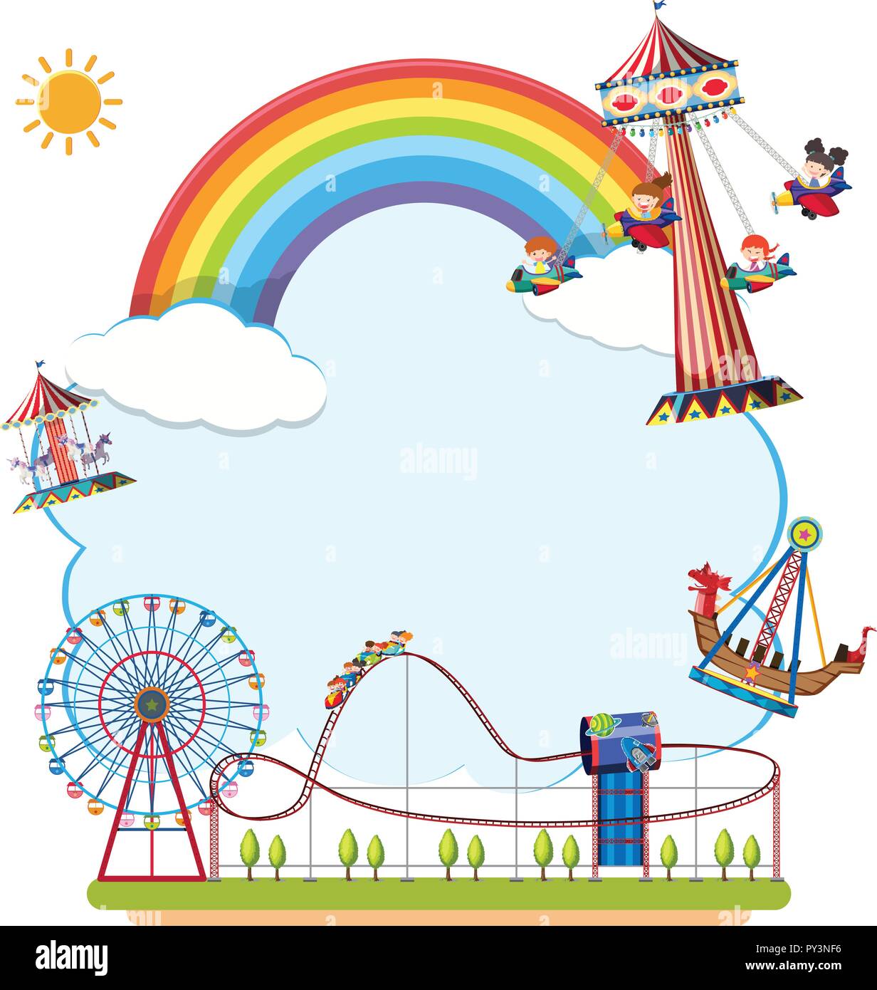 Carnvial fun fair border concept illustration Stock Vector Image & Art ...