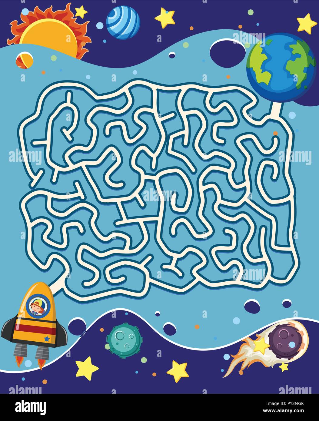A space maze puzzle game illustration Stock Vector Image & Art - Alamy