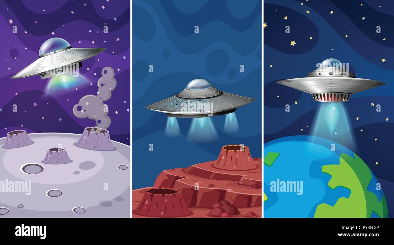 A Set of Space and UFO illustration Stock Vector Image & Art - Alamy