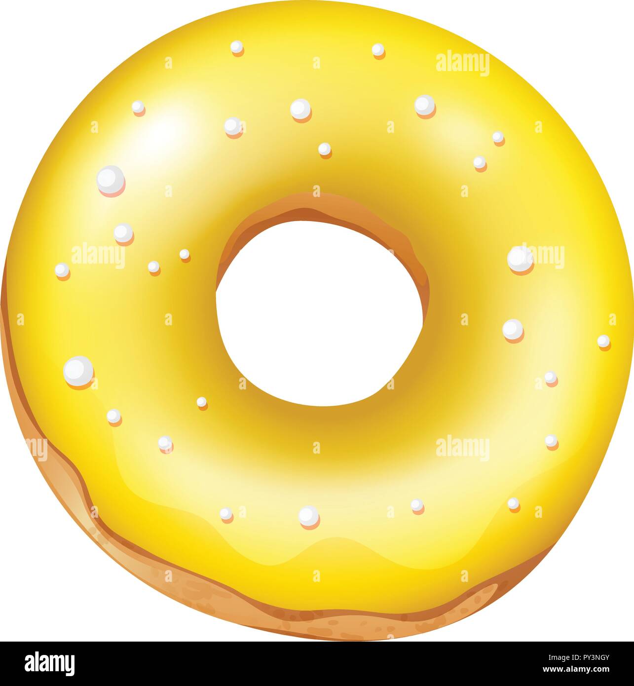 A Yellow Donut on White Background illustration Stock Vector Image ...