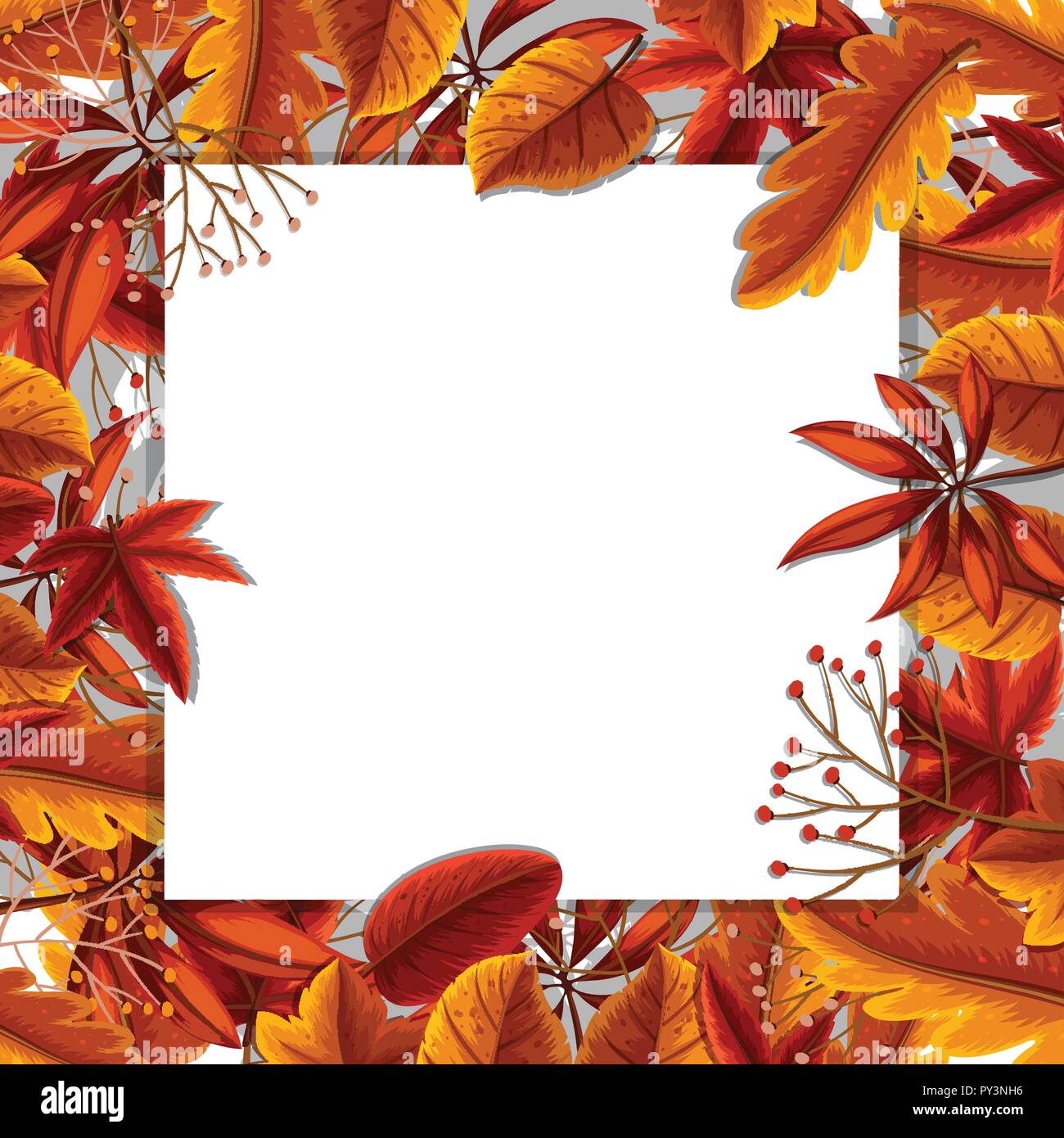 Autumn leaves border concept illustration Stock Vector Image & Art - Alamy
