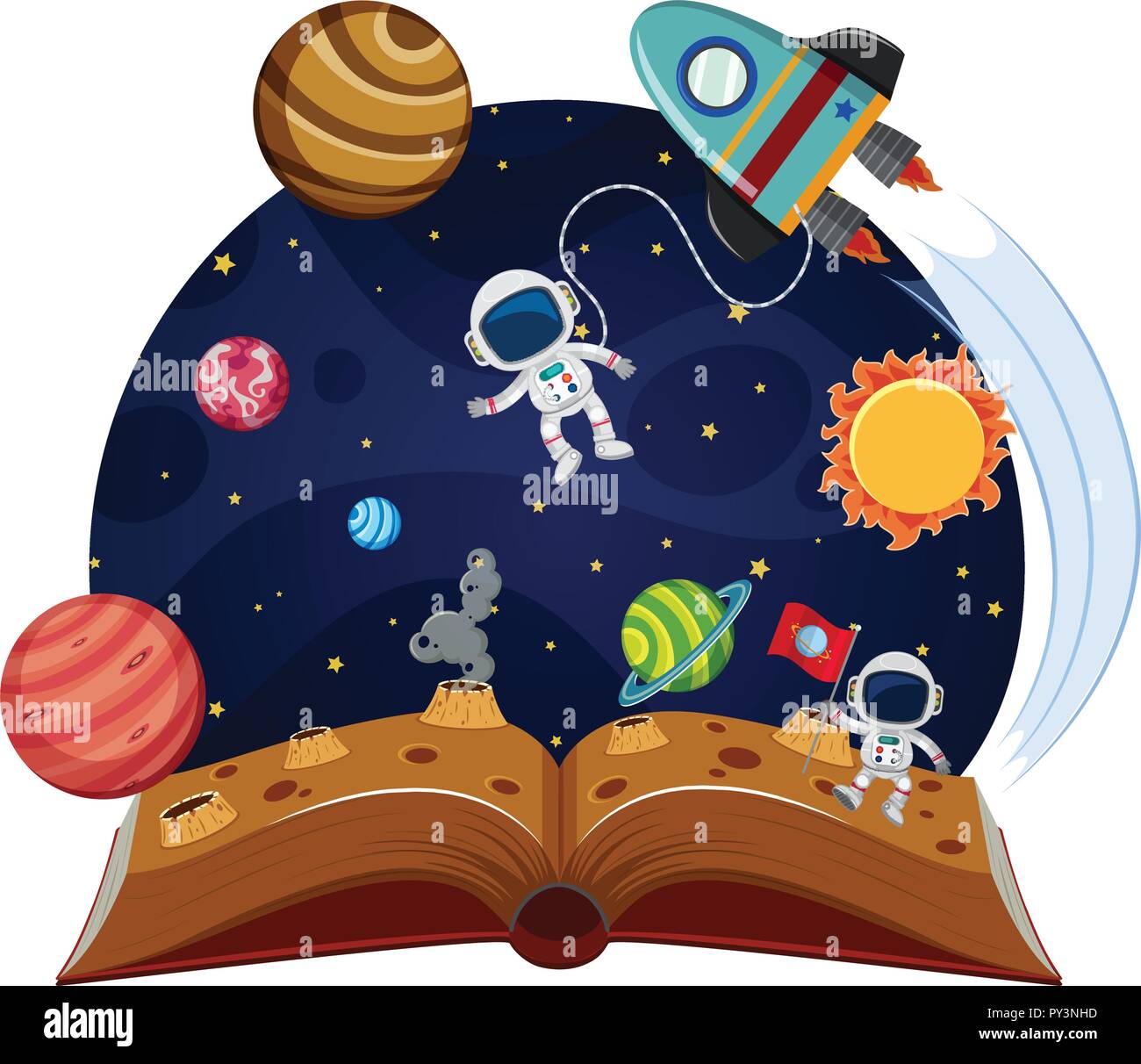 Space theme pop up book illustration Stock Vector Image & Art - Alamy